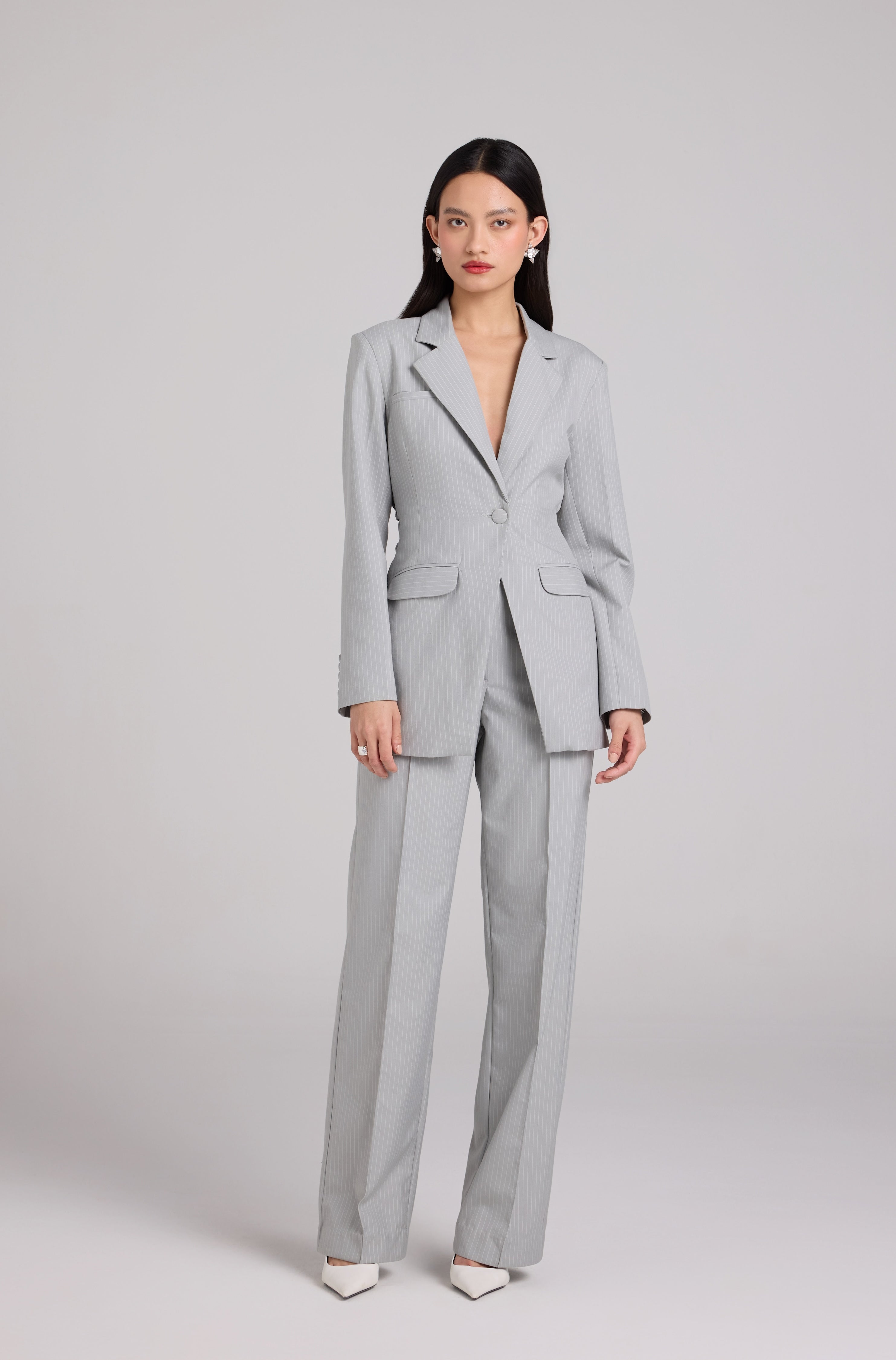 Grey Classic Pinstripe Tailored Suit – Qua