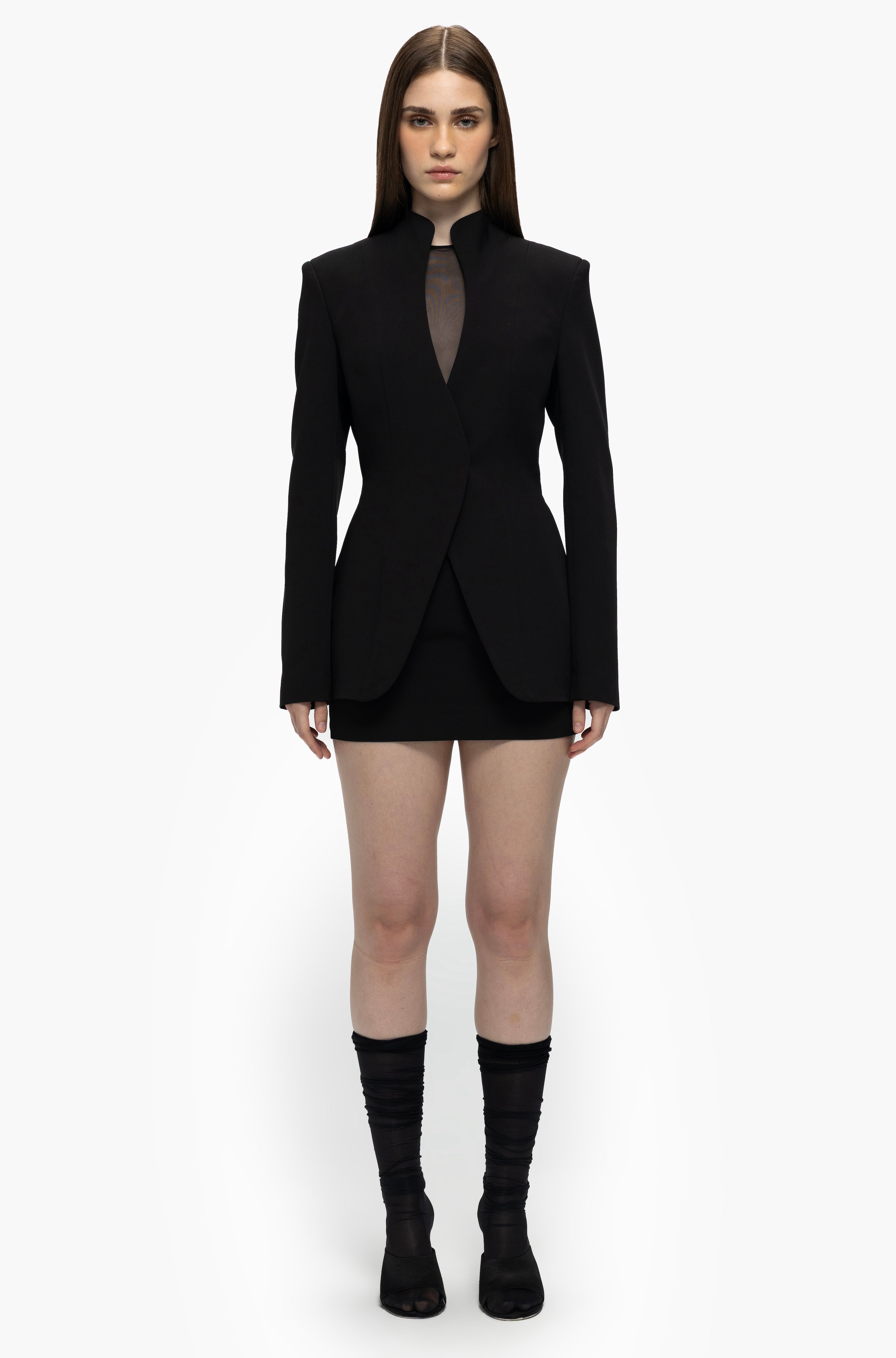 Black Carved Mini Suit – Qua